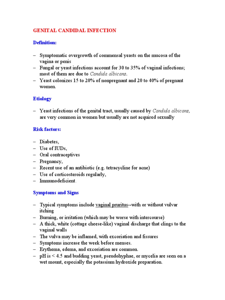 Genital Candidal Infection | PDF | Candidiasis | Medical Specialties