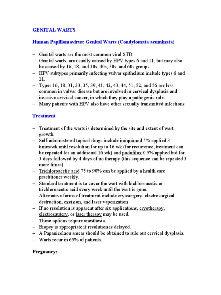 Genital Warts Human Papillomavirus: Genital Warts (Condylomata ...