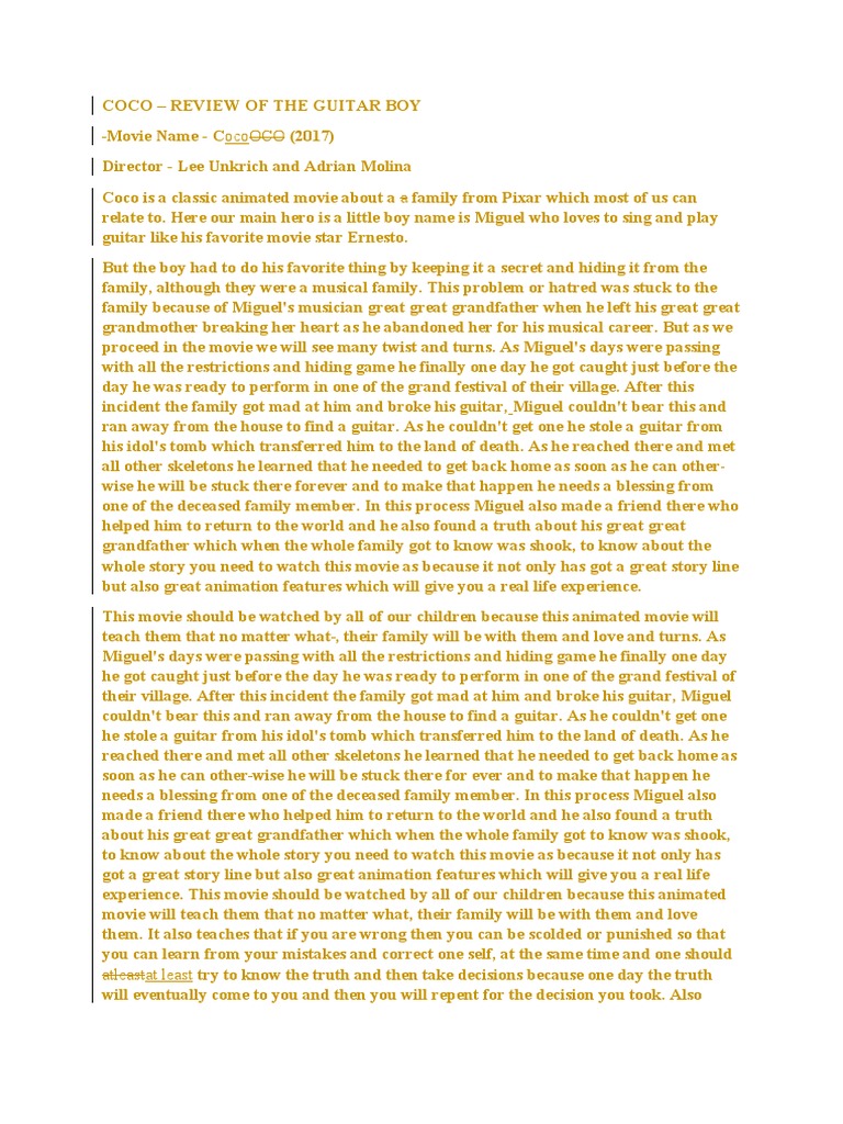 Film Review - Coco | PDF