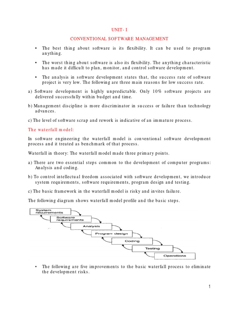 Unit-I Conventional Software Management | PDF | Software Development Process | Product Lifecycle