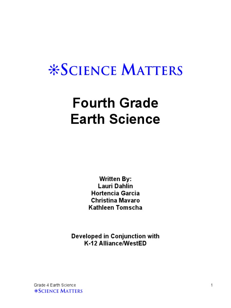 Fourth Grade Earth Science: Cience Atters | PDF | Minerals | Rock (Geology)