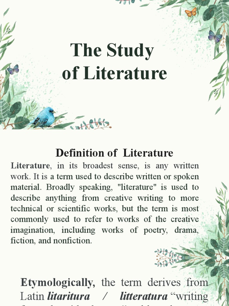 The Study of Literature | PDF | Narration
