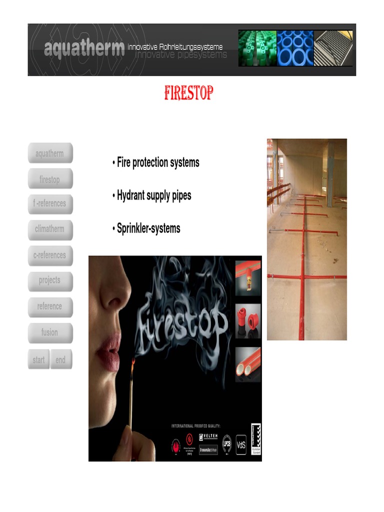 Firestop Presentation PDF | PDF | Fire Sprinkler System | Pipe (Fluid ...