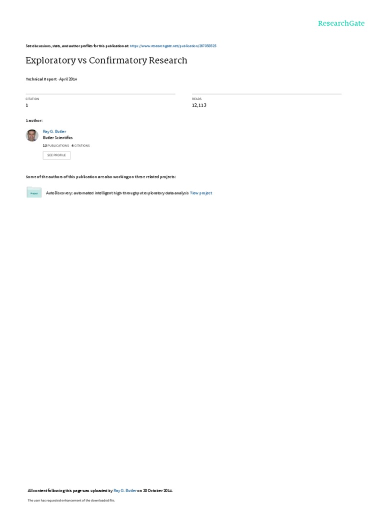 Exploratory Vs Confirmatory Research April 2014 Pdf