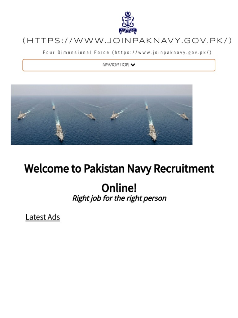 Welcome To Pakistan Navy Recruitment Online!: (HTTPS://WWW ...