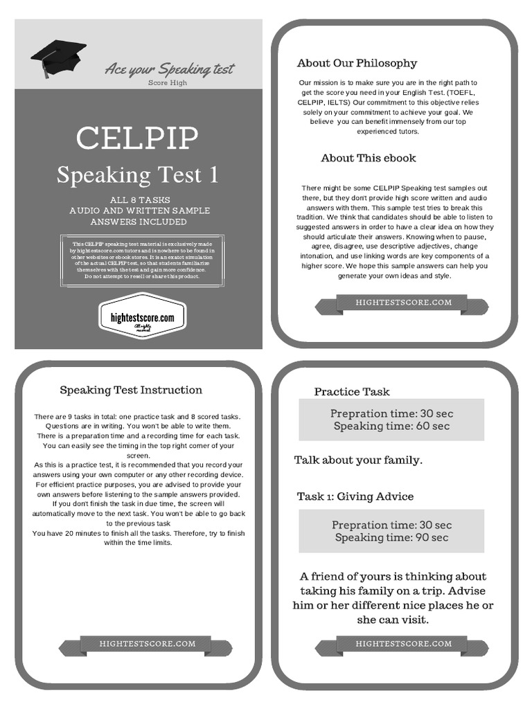 CELPIP Test Speaking 1 PDF | PDF