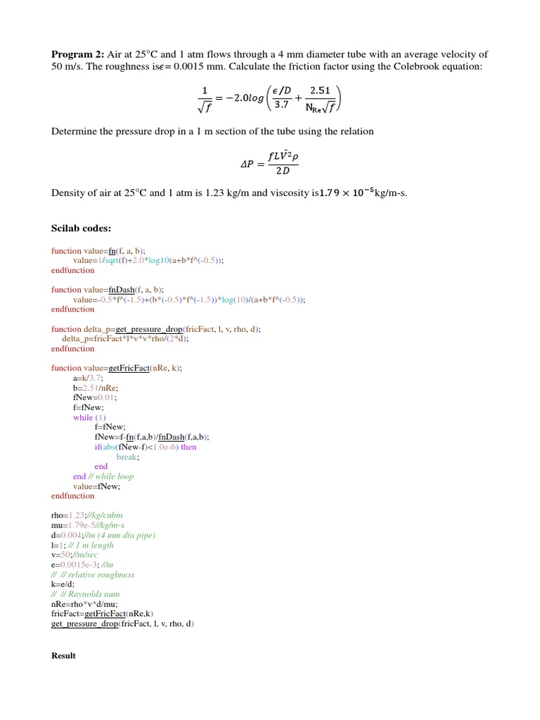 Colebrook Equation for Friction Factor | PDF | Teaching Methods & Materials
