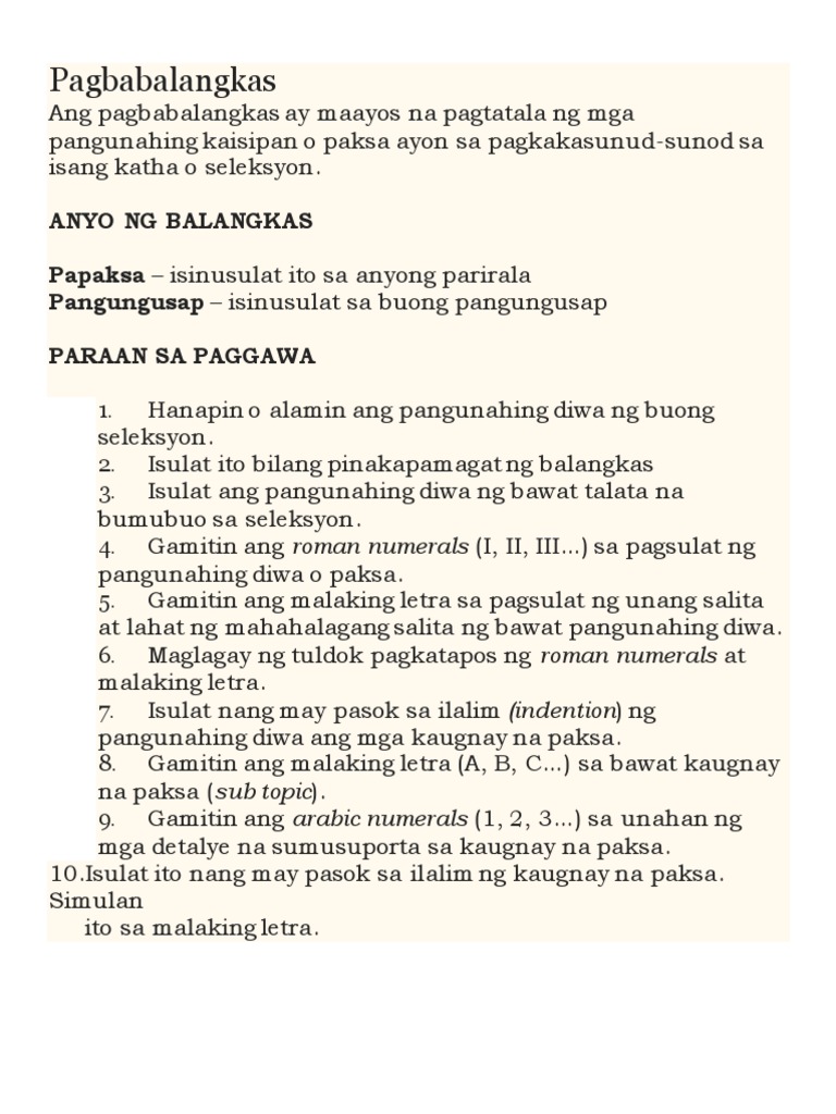 Pagbabalangkas NG Ideya | PDF
