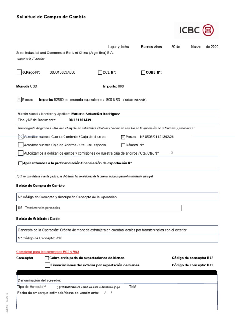 Transferencia ICBC | PDF | Oficina de Control de Activos Extranjeros ...