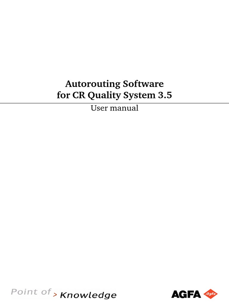 Autorouting Software For CR Quality System 3.5: User Manual | PDF | Computing | Digital Technology