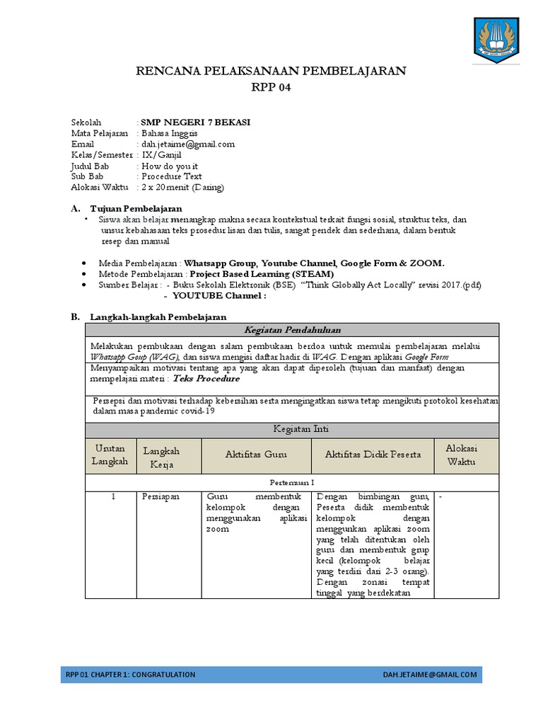 Contoh RPP PJBL PDF | PDF
