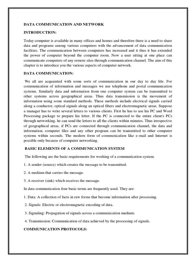 Data Communication and Network | PDF | Computer Network | Server ...