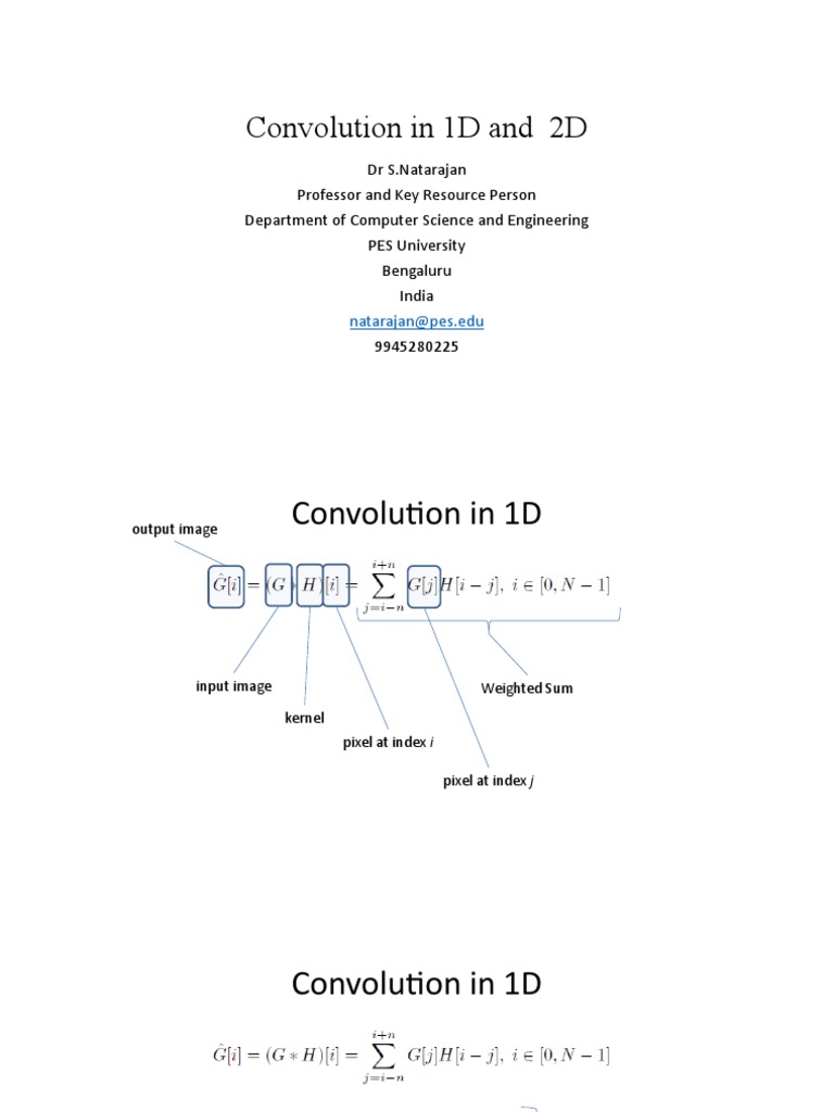 Convolution in 1D and 2D | PDF | Convolution | Signal Processing