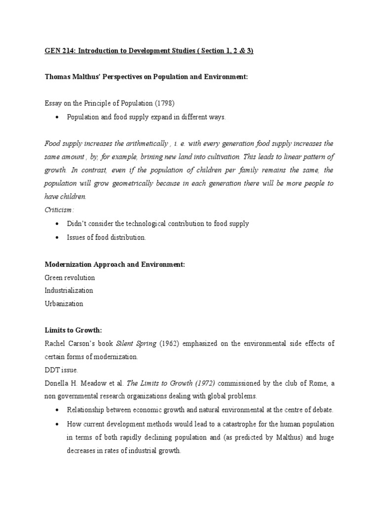 GEN 214: Introduction To Development Studies (Section 1, 2 & 3) | PDF ...