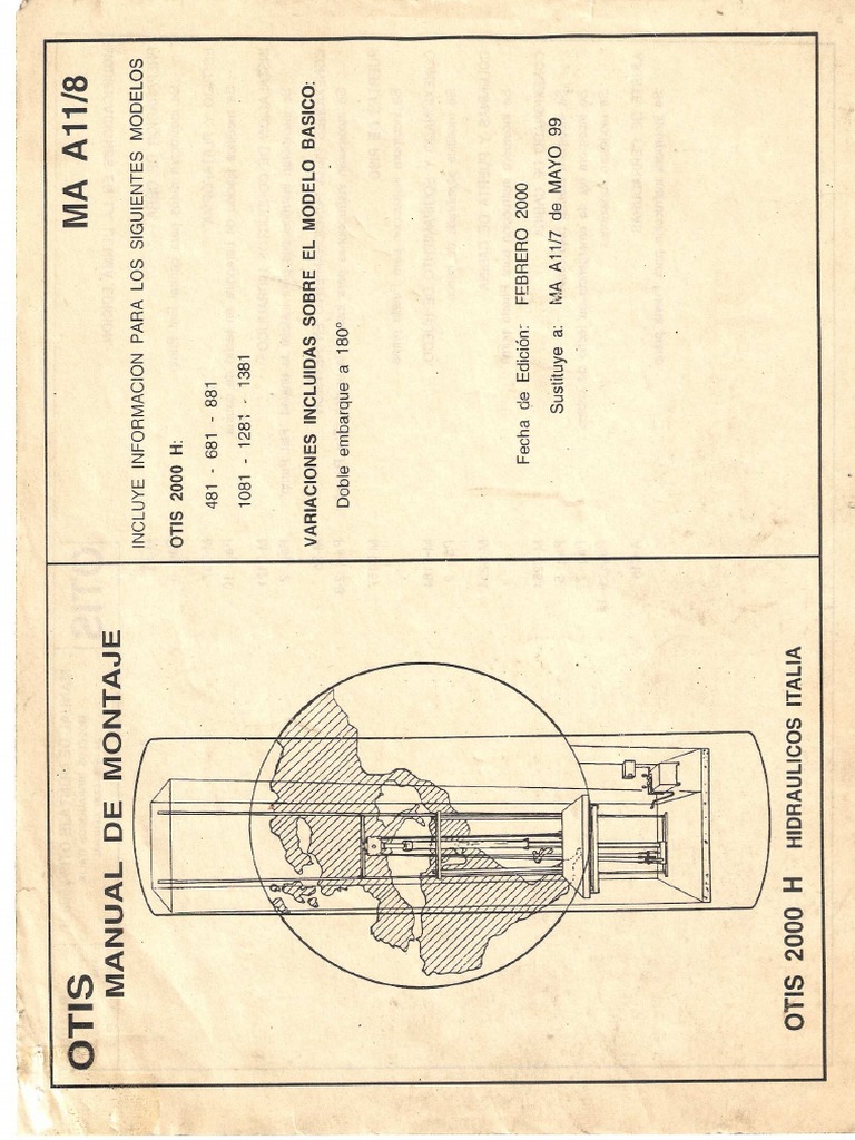 OTIS (Manual de Montaje Otis 2000 Modelos Hidraulico Italia Edicion ...