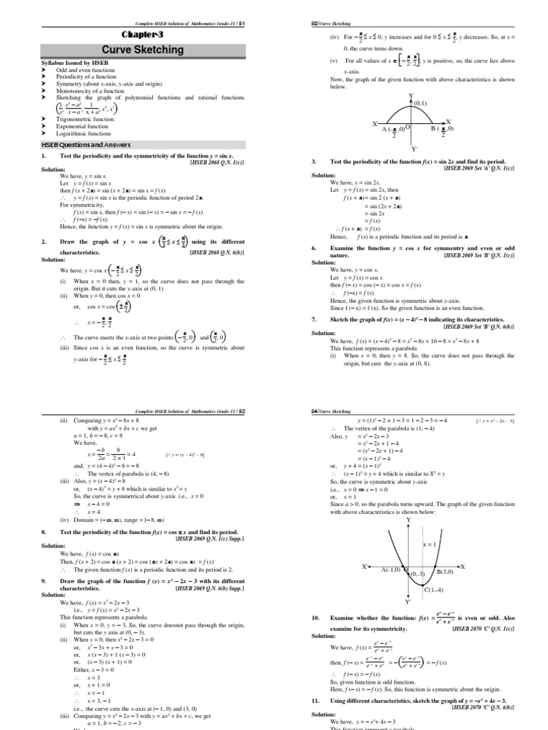 Chapter 3 Curve Sketching | PDF | Sine | Function (Mathematics)