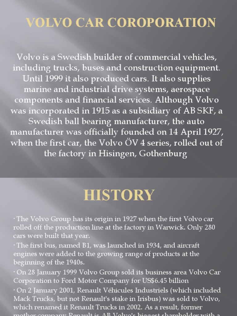Volvo Corp History | PDF | Motor Vehicle | Vehicles