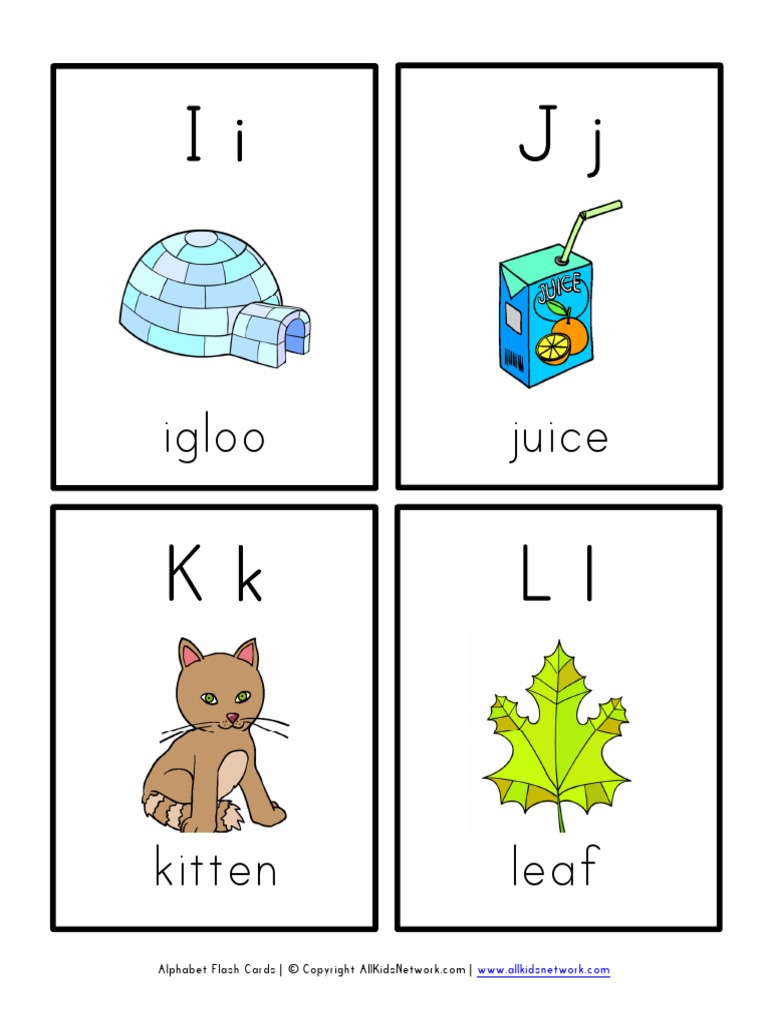 Igloo Juice: Alphabet Flash Cards - © | PDF