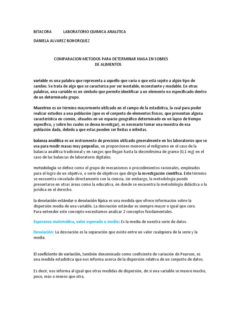 Bitacora Laboratorio Quimica Analitica | PDF