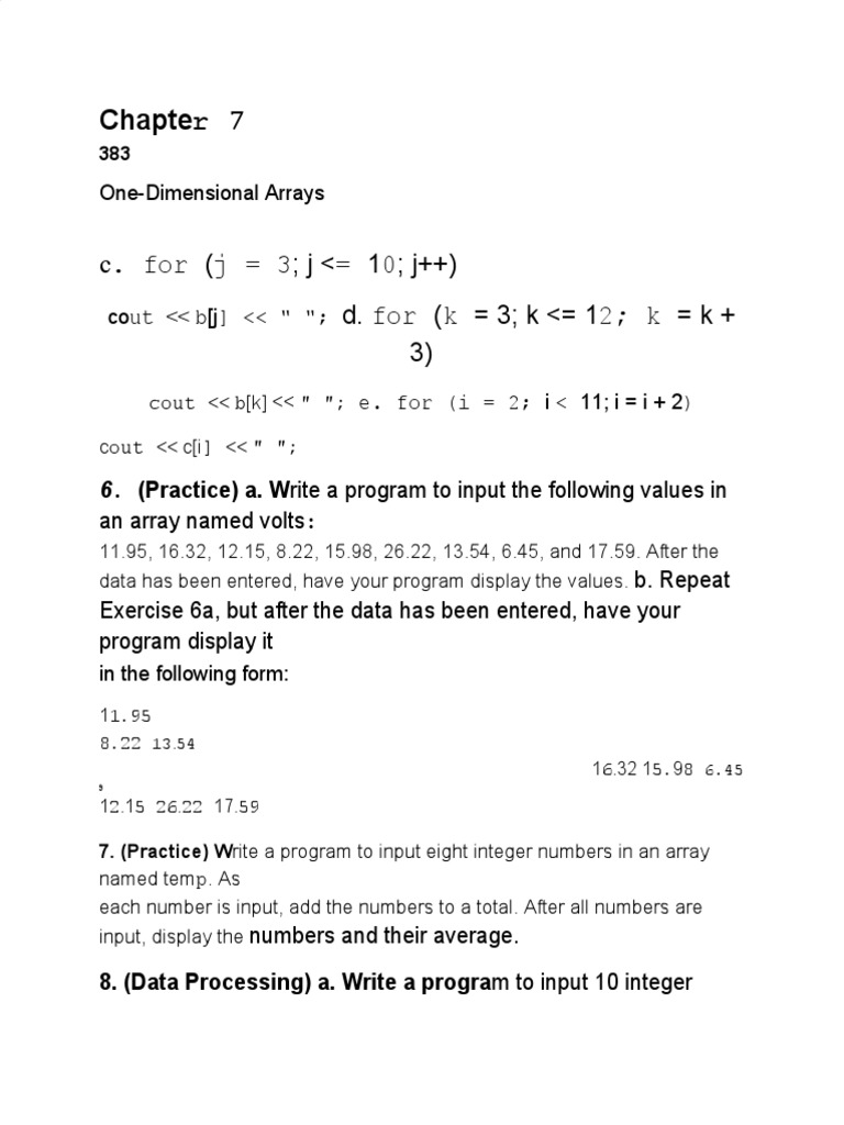 64 Programming Exercise Set 4 Pdf Array Data Structure Variance