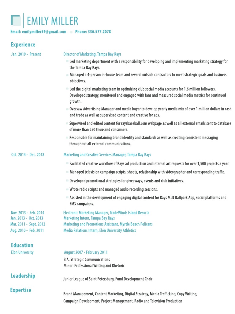 Emily Miller Resume | PDF