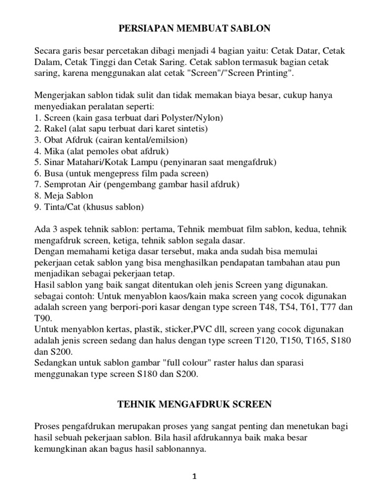 Sablon | PDF | Karier & Perkembangan | Griya & Taman