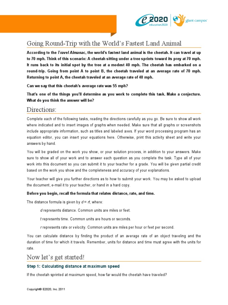 Fastest Land Animal-Formatted | PDF | Speed | Time