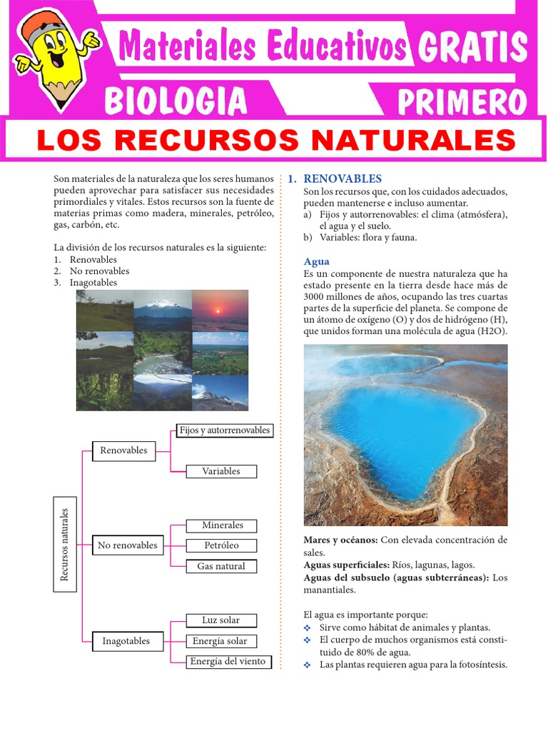 Los Recursos Naturales | PDF | Energía renovable | Agua