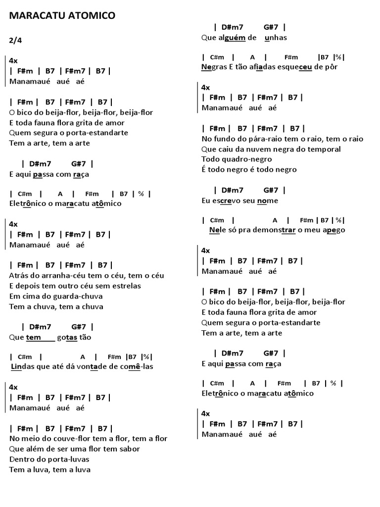 Maracatu Atomico Chords | PDF