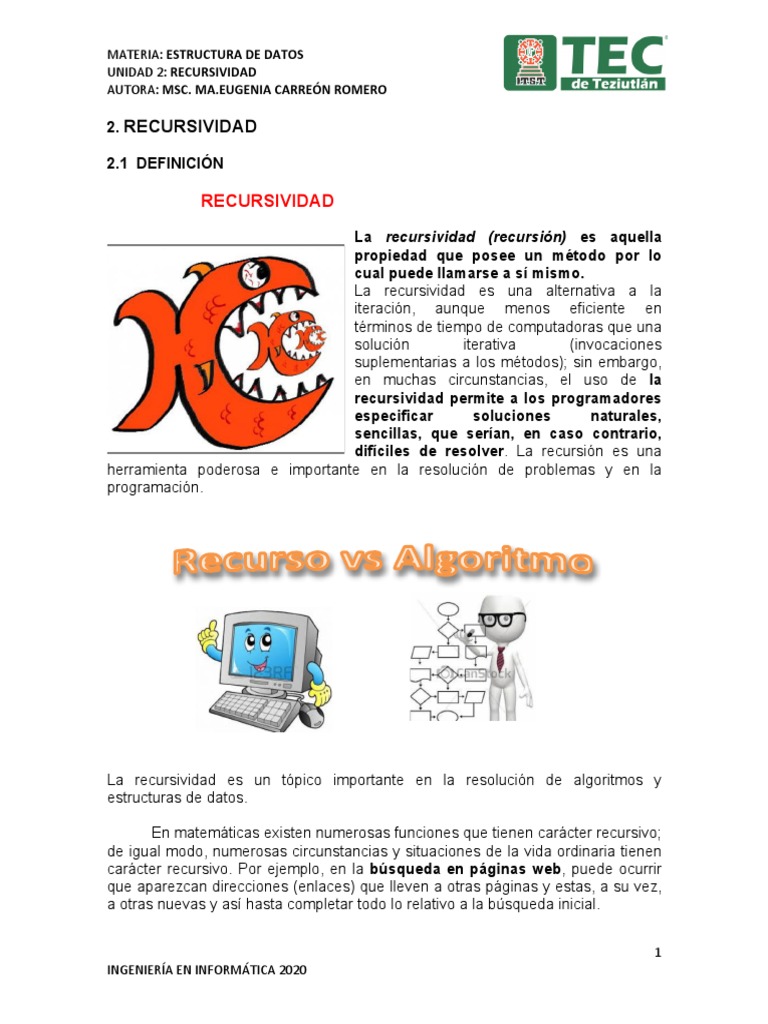 Apuntes Recursividad | PDF | Recursividad | Matemáticas discretas