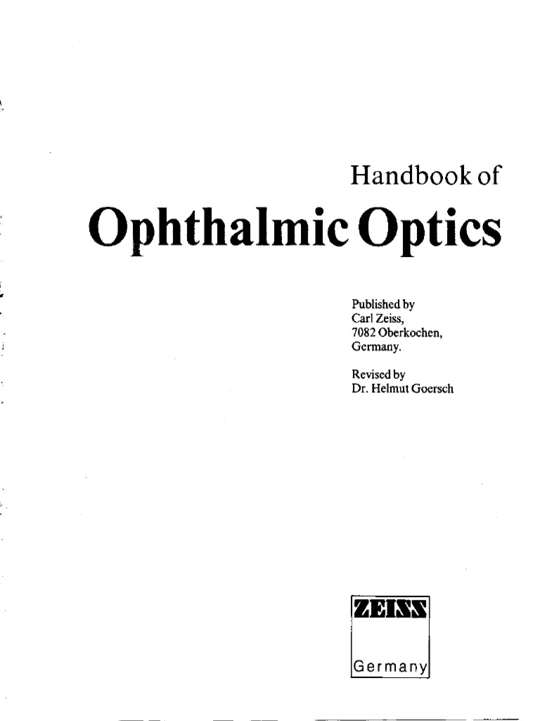 Ophthalmic Optics: Handbook of | PDF | Optics | Refractive Index
