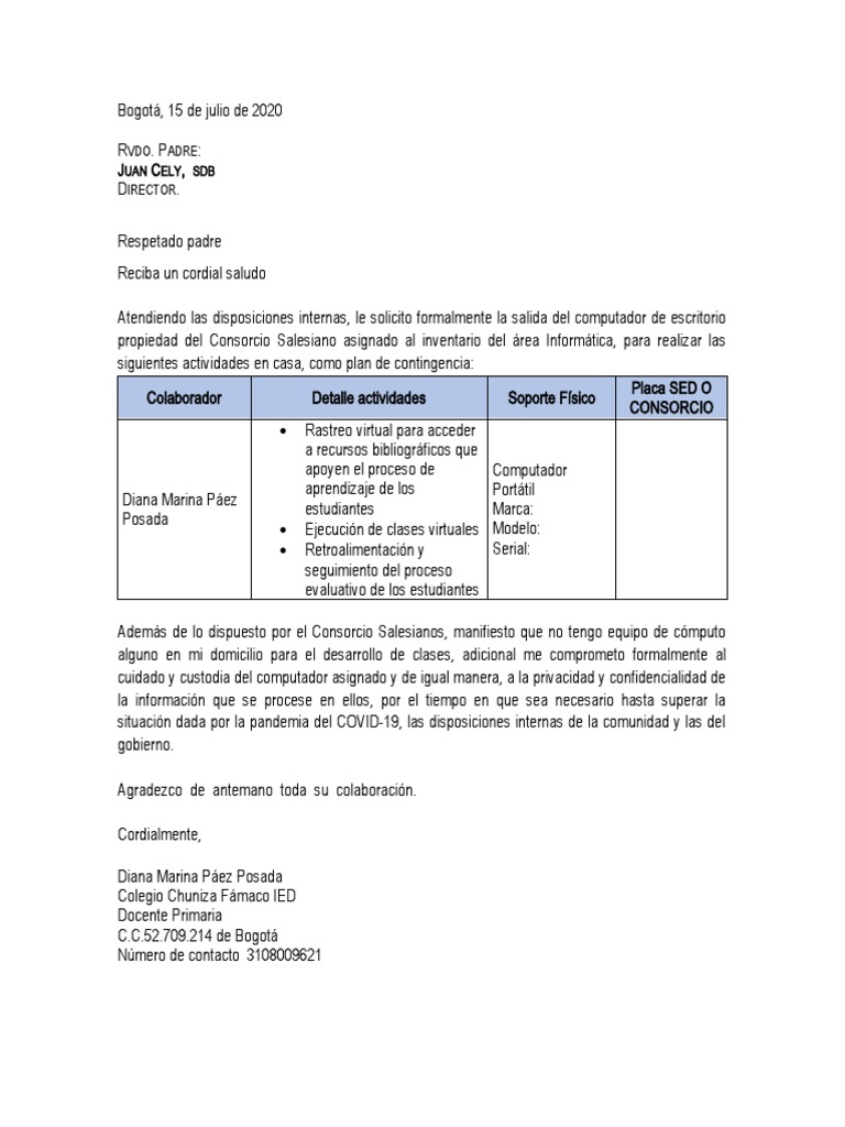 3 CARTA SOLICITUD DE EQUIPOS 15 Julio | PDF