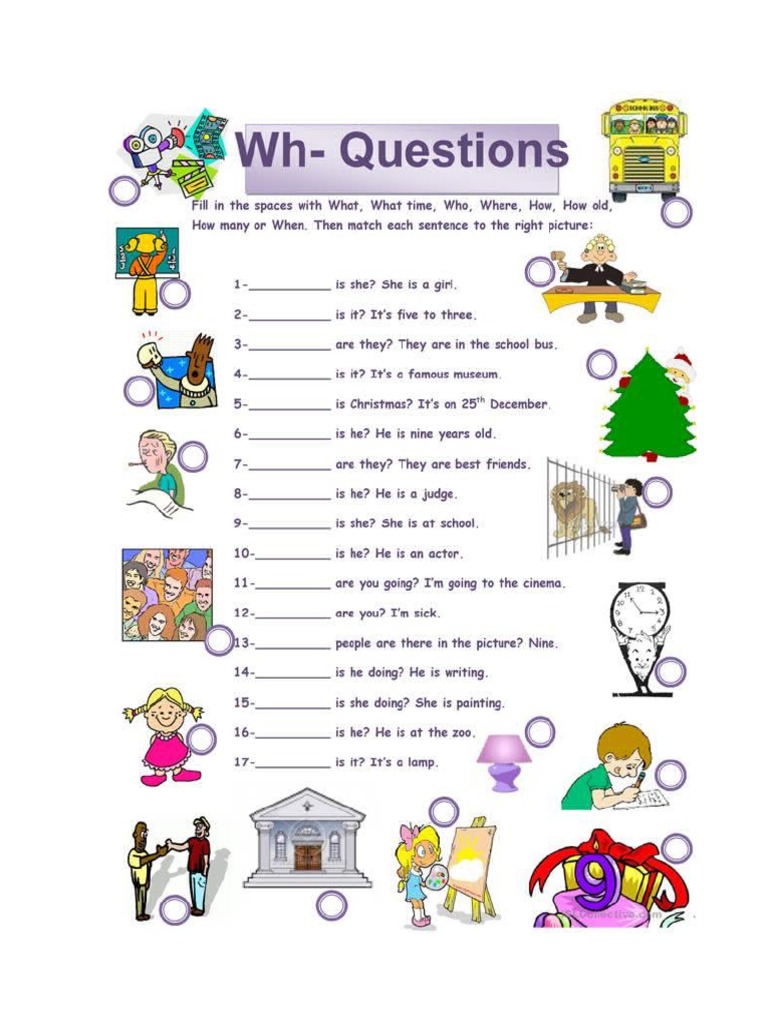 Taller WH Questions Segunda Actividad 3 Trimestre Grado 6 | PDF