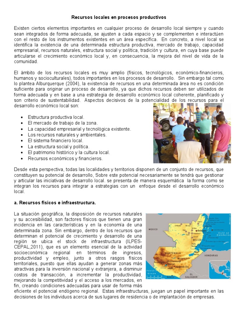 Recursos locales en el desarrollo productivo | PDF | Desarrollo ...