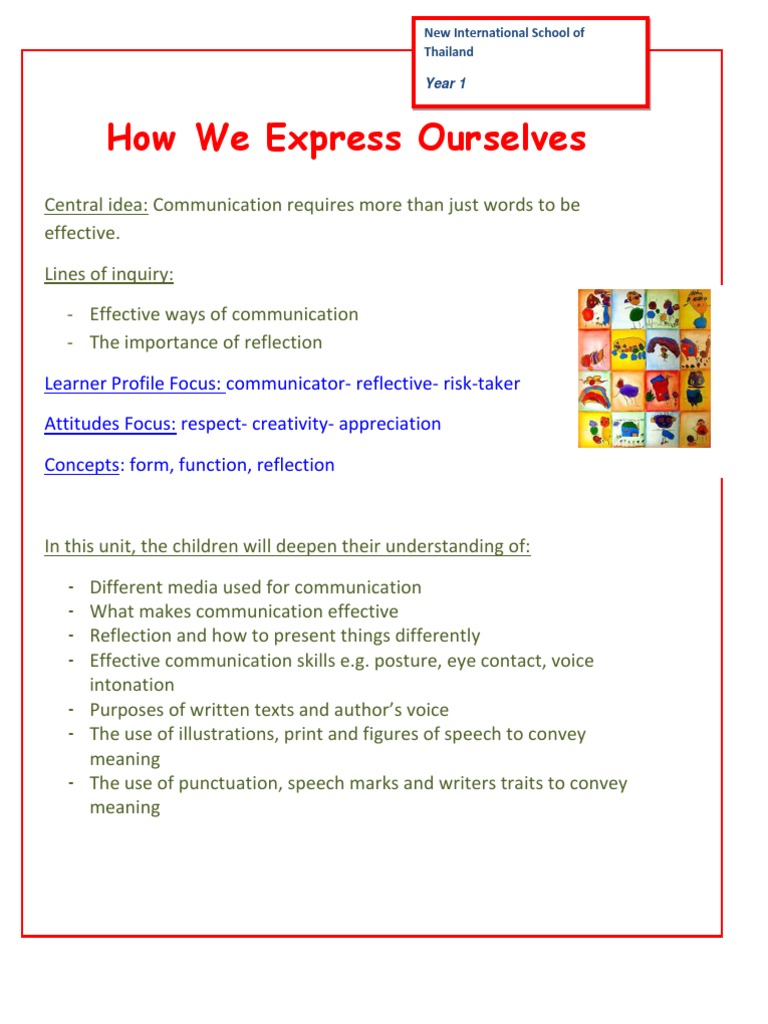 How We Express Ourselves Newsletter | PDF