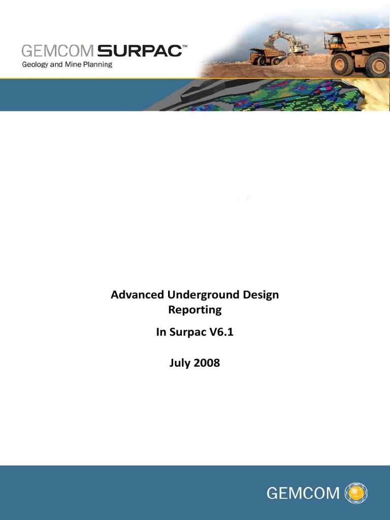 Advanced Underground Design Reporting PDF | PDF | Microsoft Excel ...