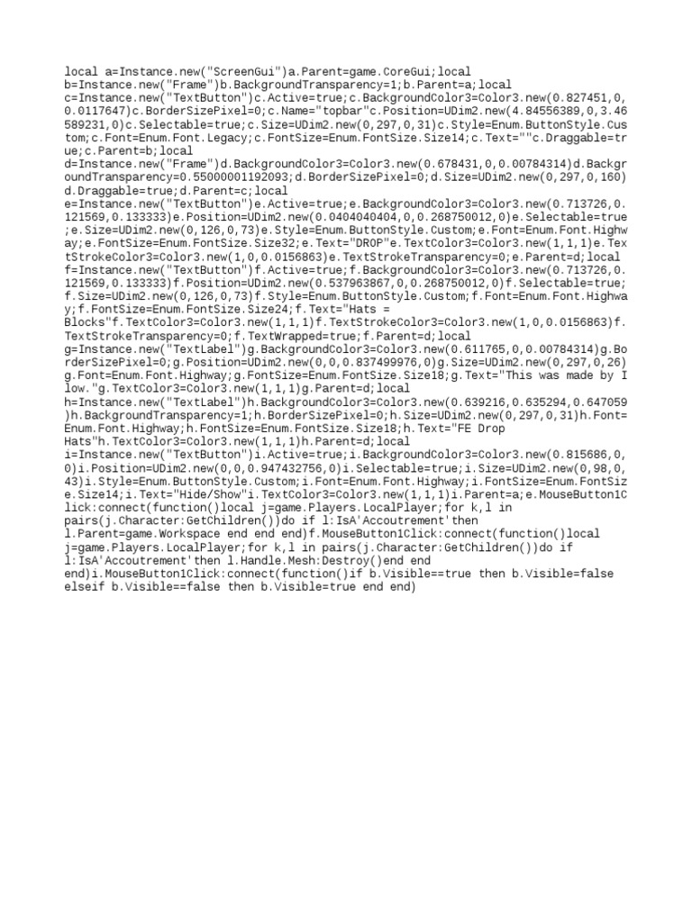 (FE) Drop Hats Gui | PDF