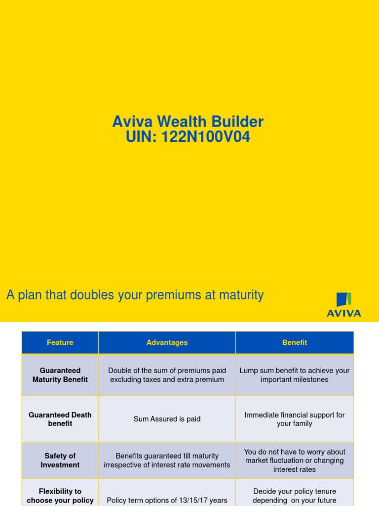 Aviva - Wealth Builder | PDF | Insurance | Taxes