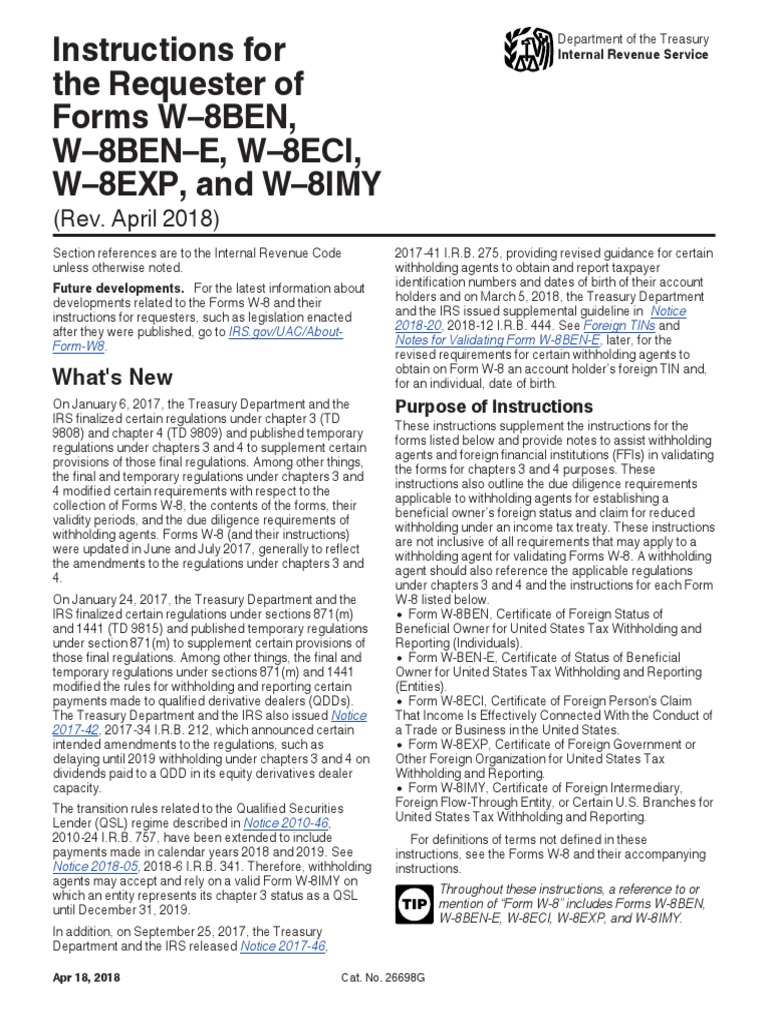W8 BEN Guide | PDF | Irs Tax Forms | Withholding Tax