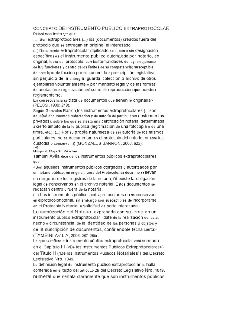 Concepto de Instrumento Publico Extraprotocolar | PDF | Gobierno | Justicia