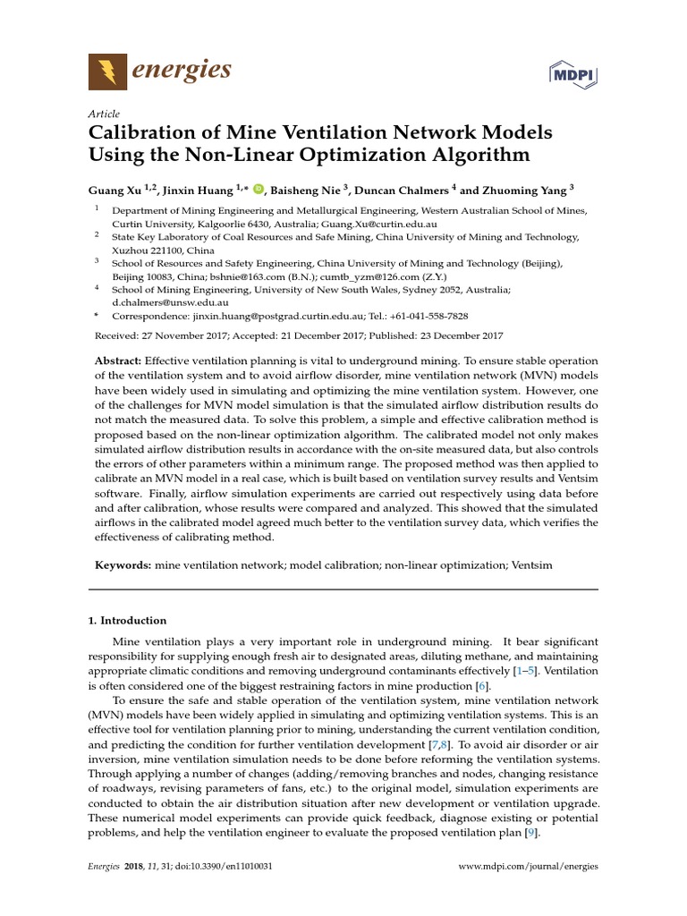 Calibration of Mine Ventilation Network Models | PDF | Ventilation ...