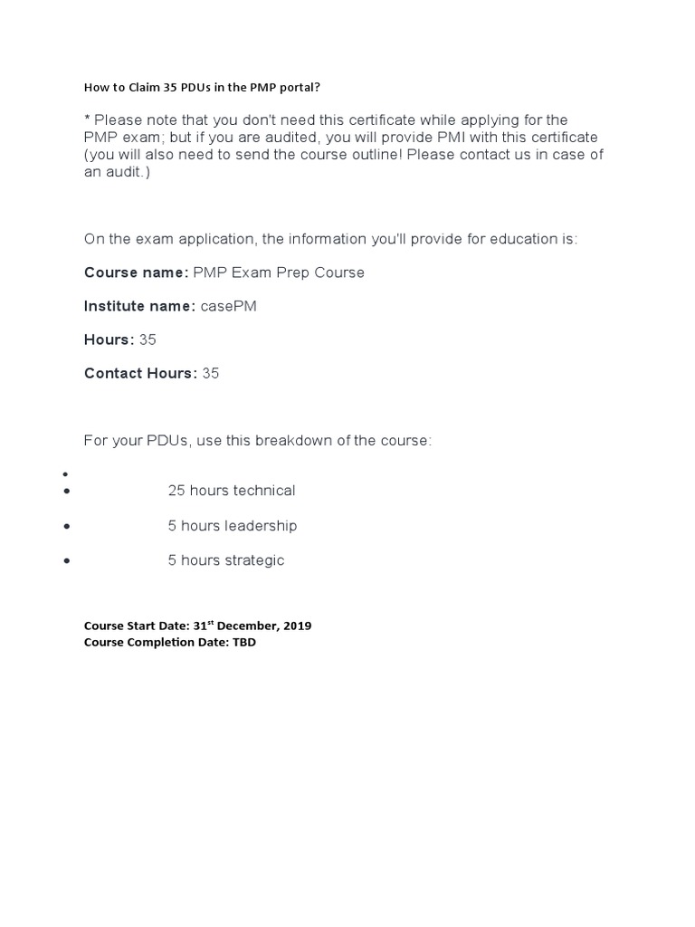 Claim 35 PDUs on PMP Portal Guide | PDF | Career & Growth
