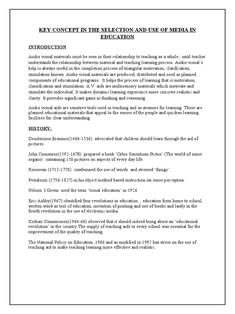 Key Concepts Media | PDF | Senses | Learning