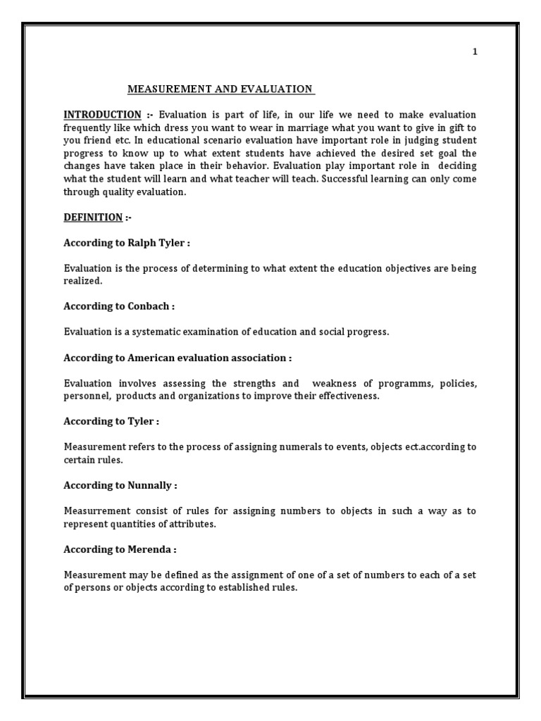Measurement and Evaluation | PDF | Educational Assessment | Test ...
