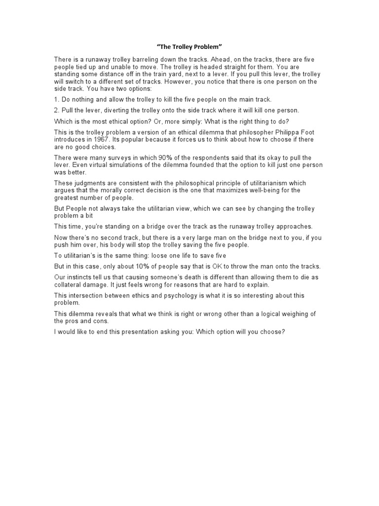 The Trolley Problem | PDF