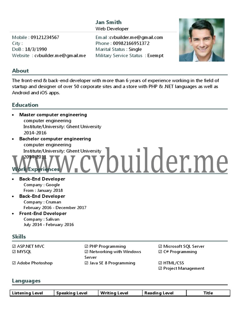 Jan Smith: Email: Mobile: Phone: City: Marital Status: Dob: Military ...