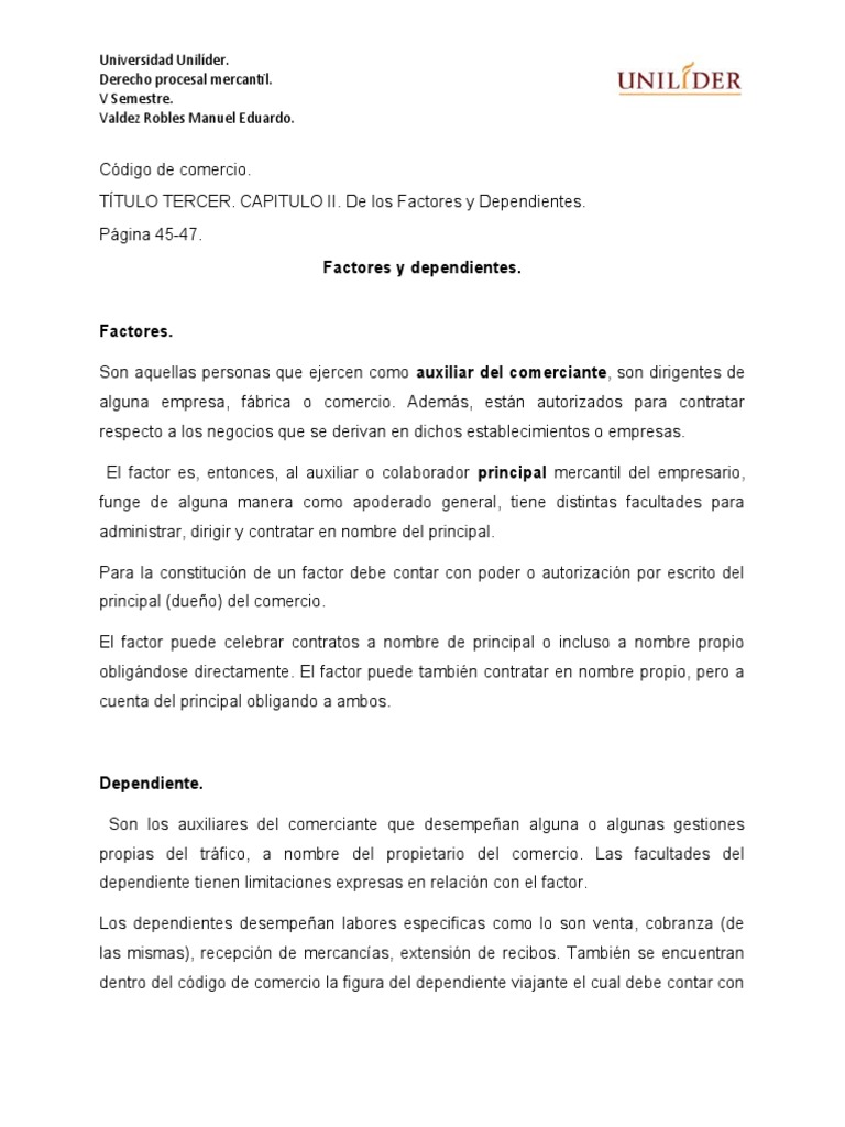 Factores Y Dependientes Pdf