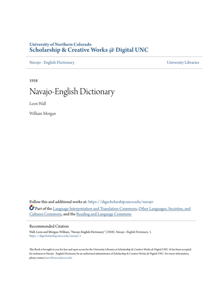 Navajo-English Dictionary PDF | PDF | Navajo Nation | Vowel
