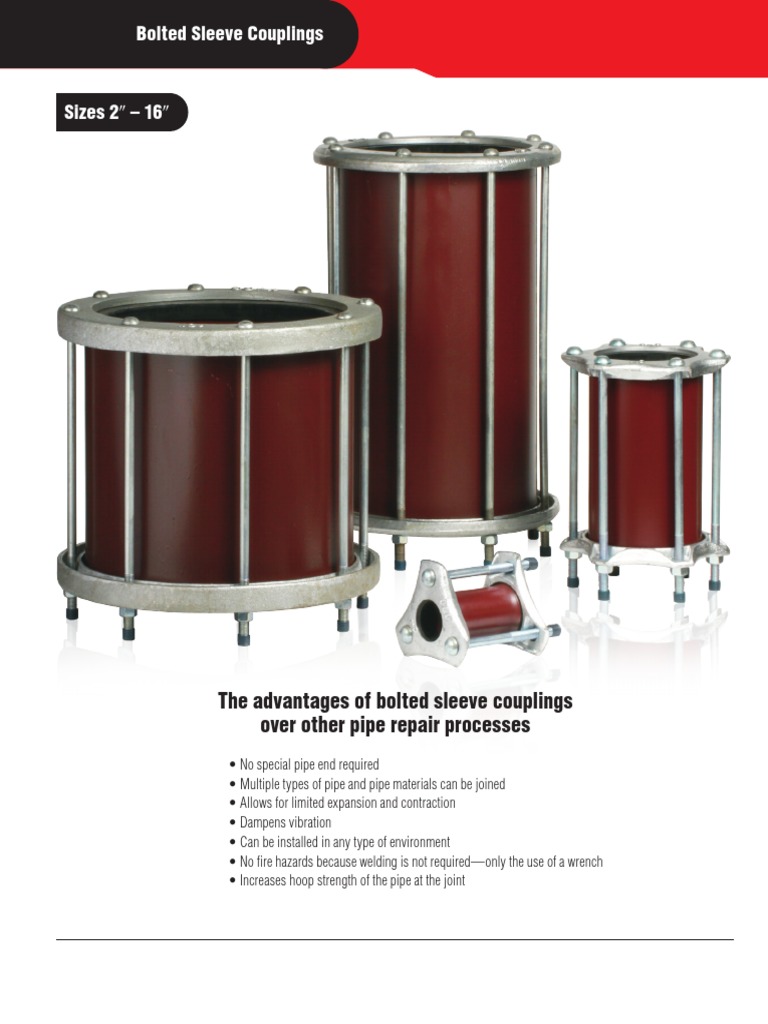 Bolted Sleeve Couplings | PDF | Pipe (Fluid Conveyance) | Economic Sectors
