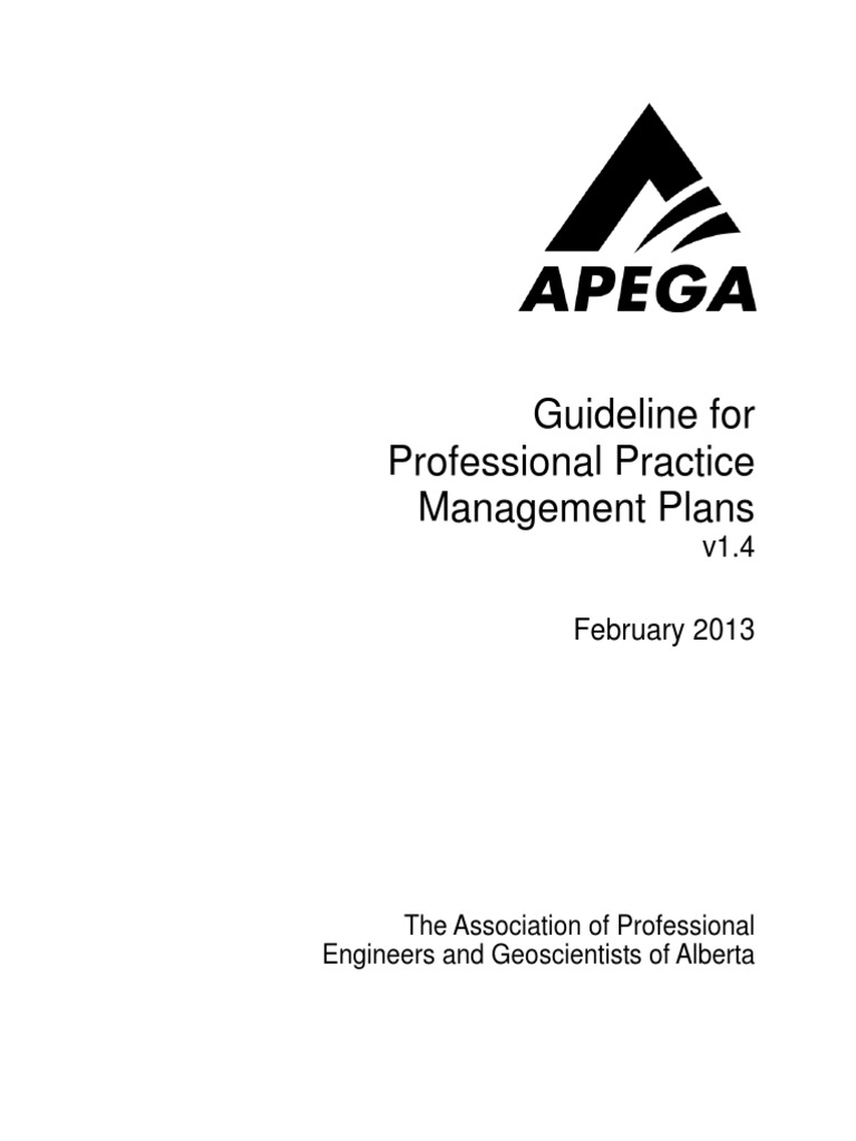 APEGA Guideline For Professional Practice Management Plans | PDF ...